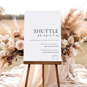 Shuttle Service Sign Template, Printable Wedding Venue Transport Sign ...