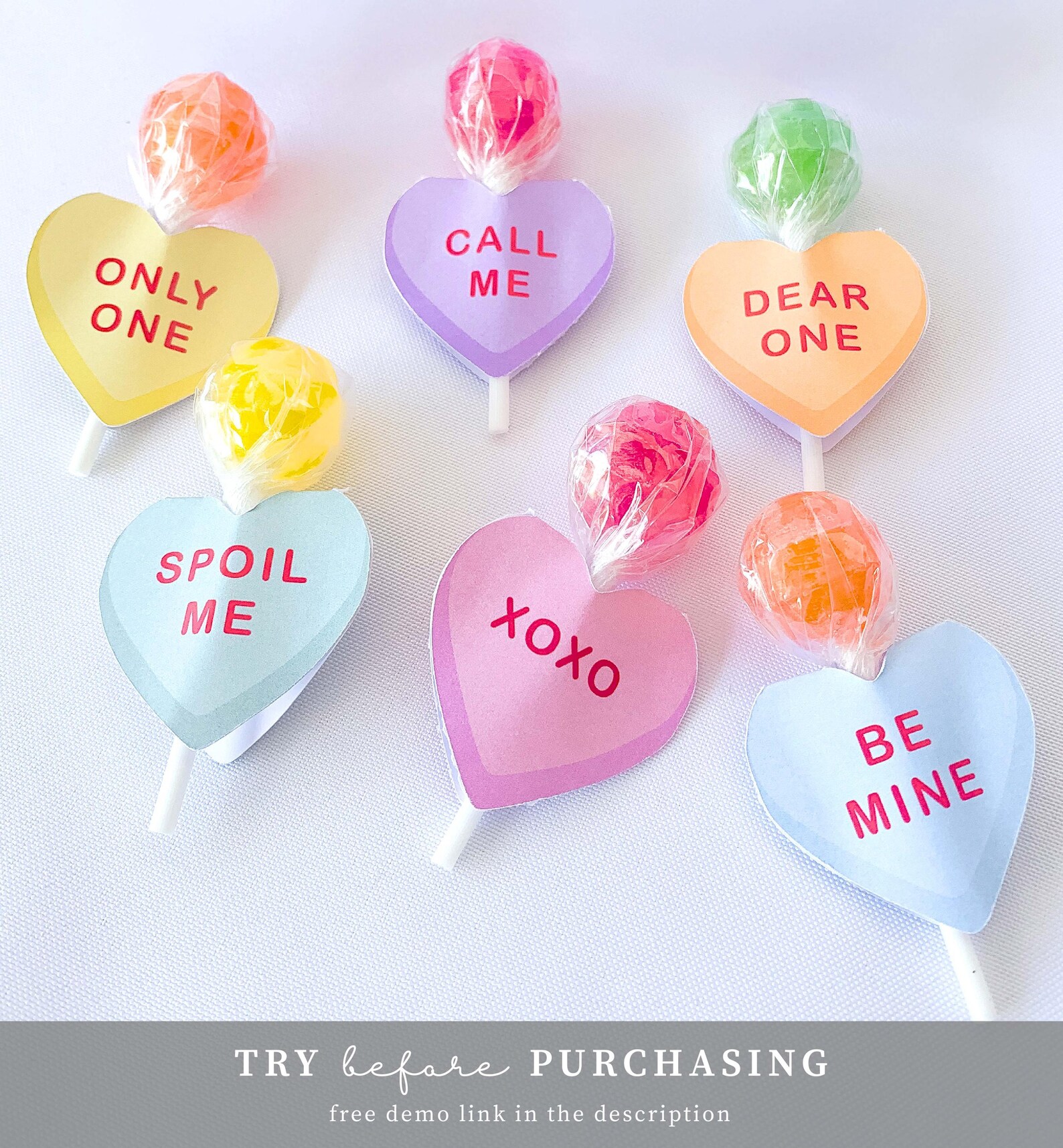 Printable Valentine's Day Lollipop Tags Template, Sweetheart Candy ...