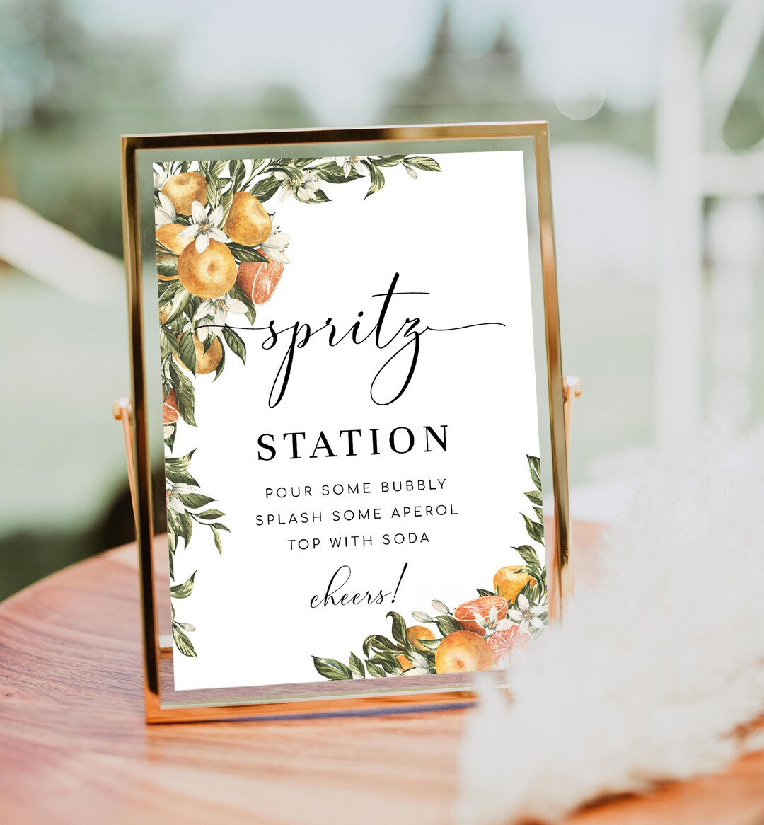 Spritz Station Sign Printable Aperol Spritz Cocktail Sign - Etsy Australia