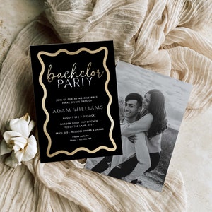 Printable Bachelor Party Invitation Template, Bucks Party Evite, Wave ...