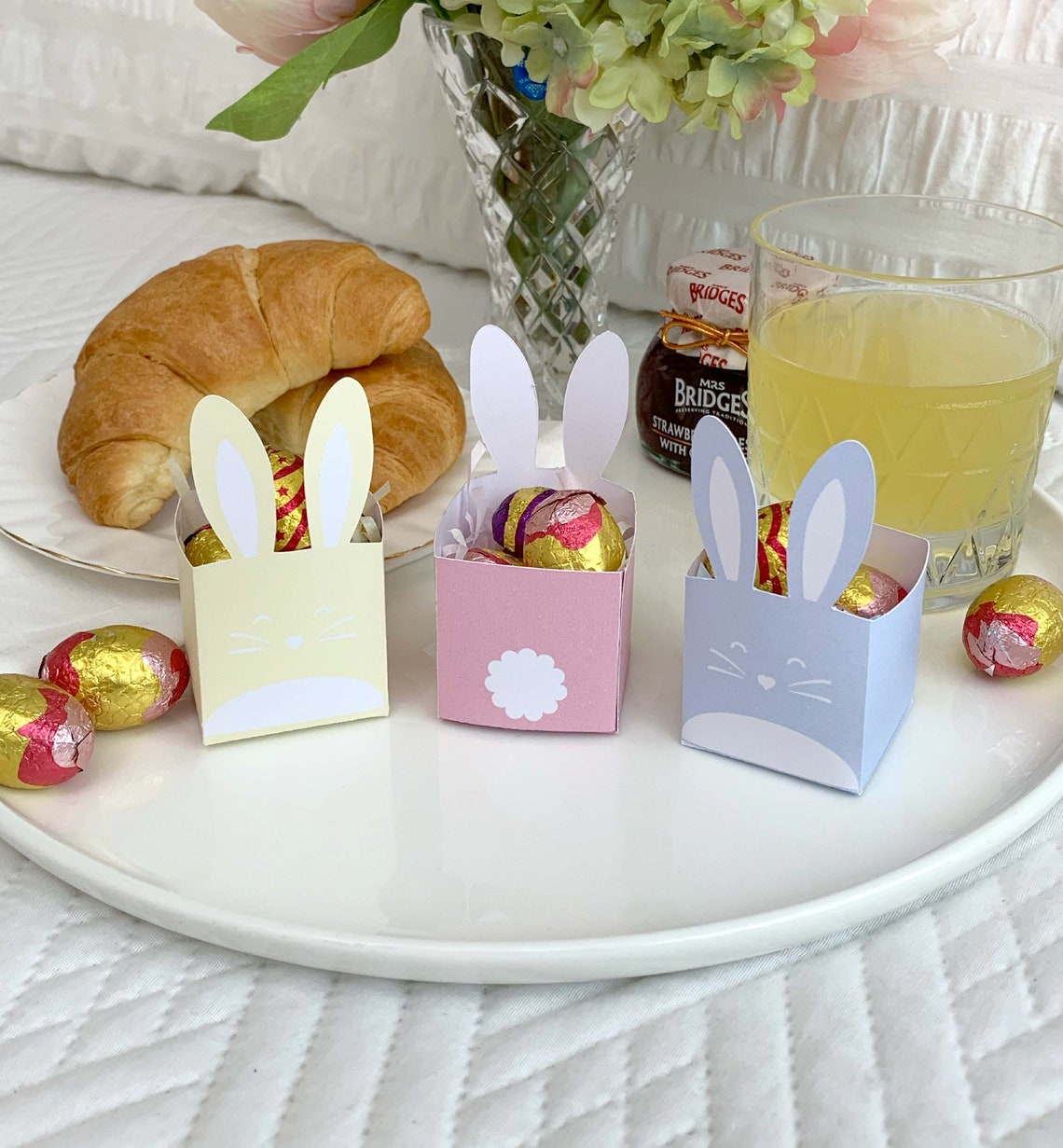 Printable Easter Bunny Treat Box Template, Editable Easter Egg Gift Box ...