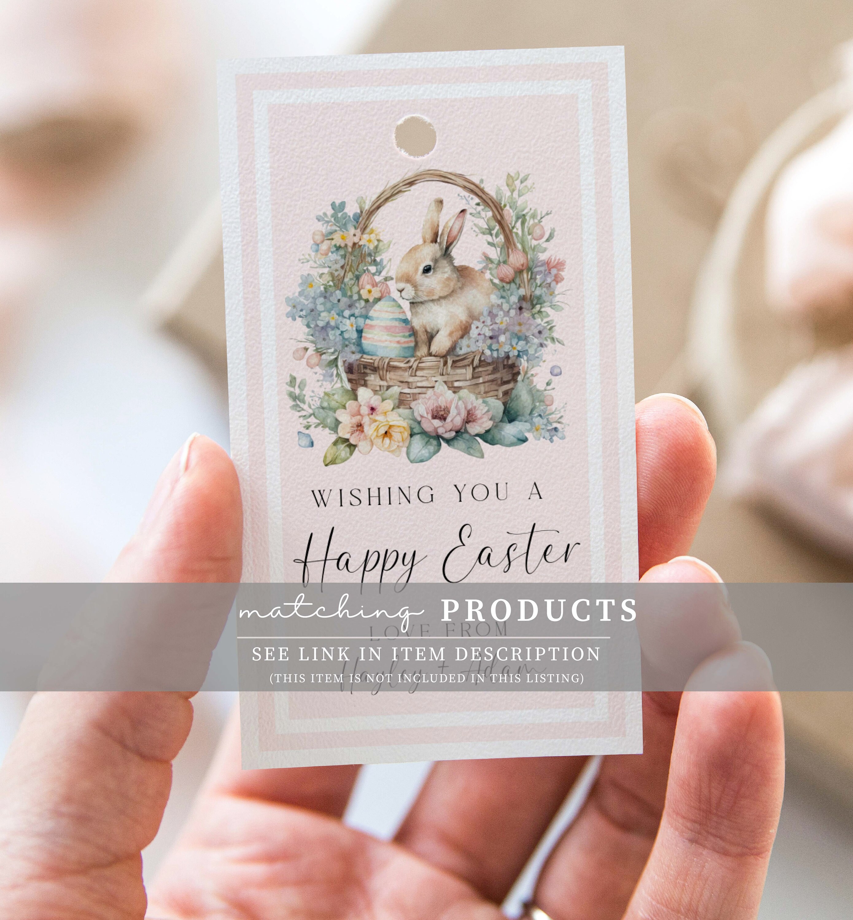 Printable Happy Easter Gift Tag Template, Easter Hunt Tag, Easter ...
