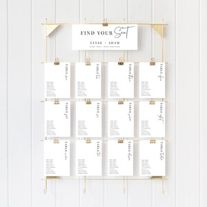 Printable Wedding Table Numbers, Modern Minimalist Wedding Seating ...