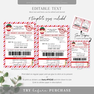 Printable Elf Arrival Box Shipping Label Sticker, North Pole Elf Mail ...