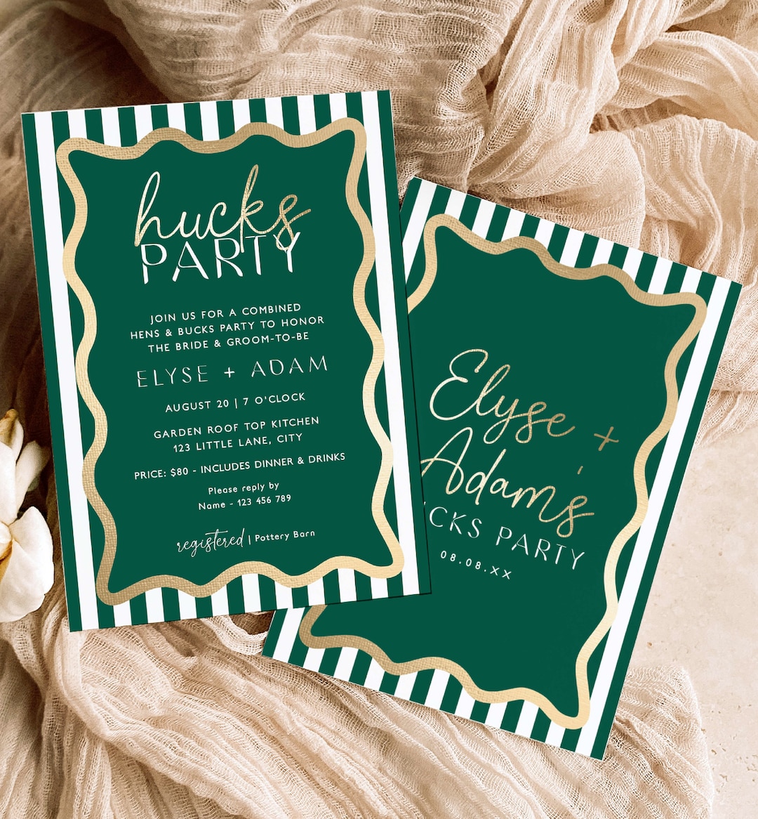 Printable Hucks Party Invitation Template, Joint Hens & Bucks Party ...