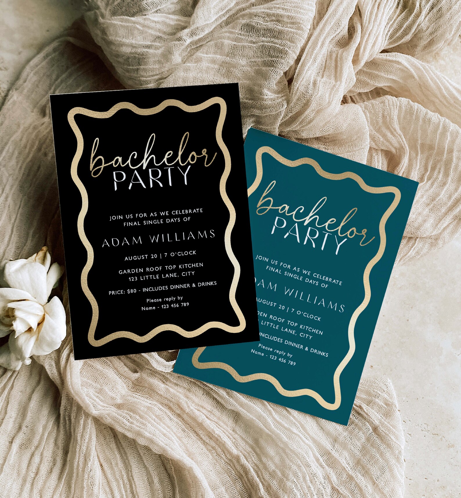 Printable Bachelor Party Invitation Template, Bucks Party Evite, Wave ...