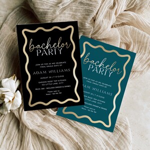 Printable Bachelor Party Invitation Template, Bucks Party Evite, Wave ...