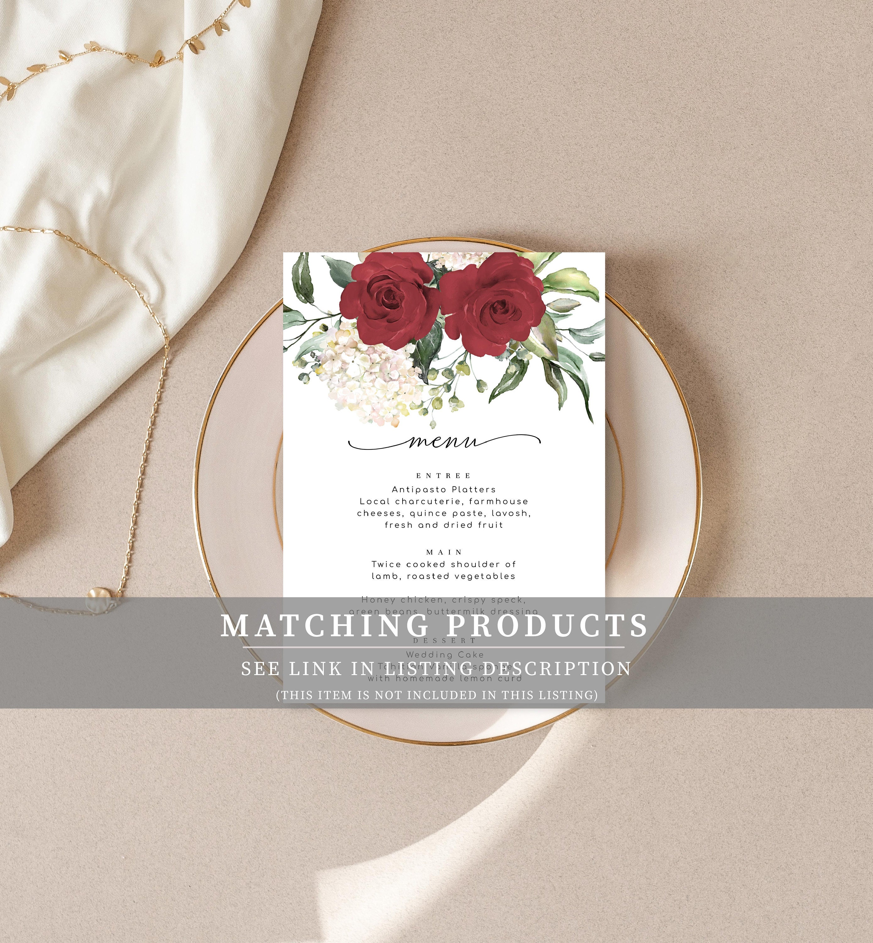 Printable Red Rose Floral Wedding Table Plan, Editable Seating Chart ...