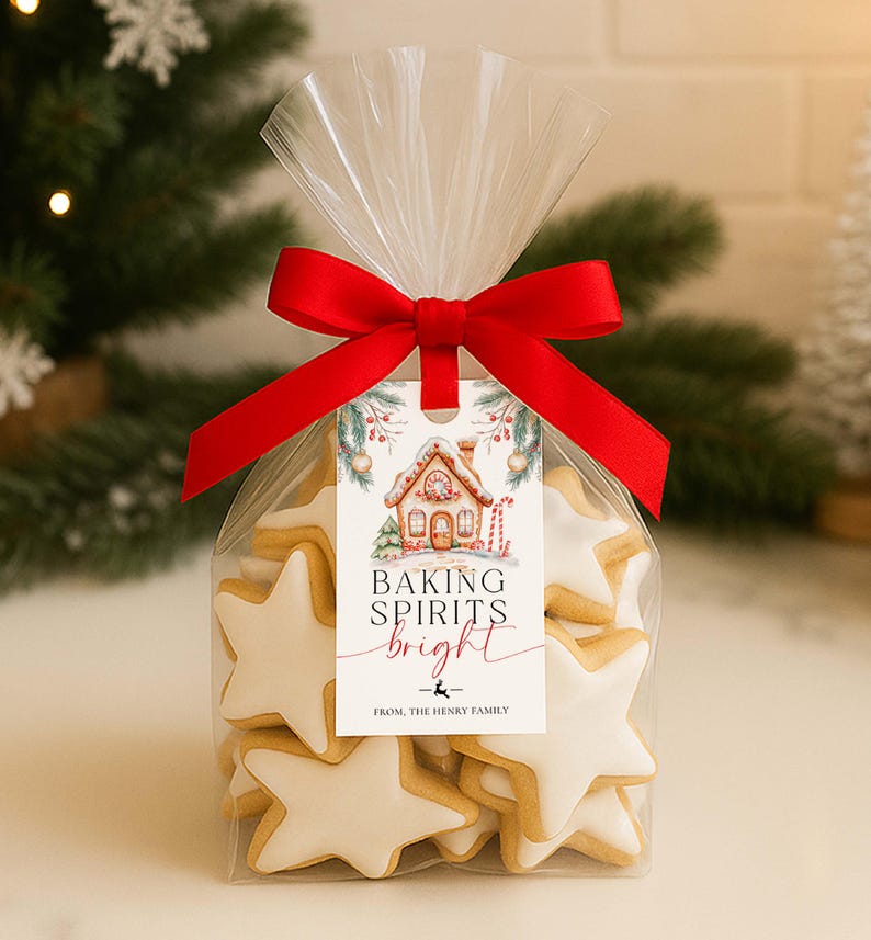 Printable Christmas Gift Tag, Gingerbread House Label (digital Download ...