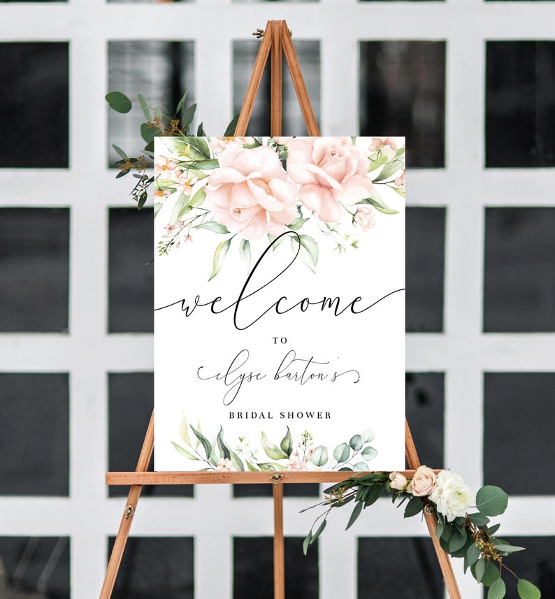 Editable Welcome Sign Printable Blush Floral Wedding Sign - Etsy