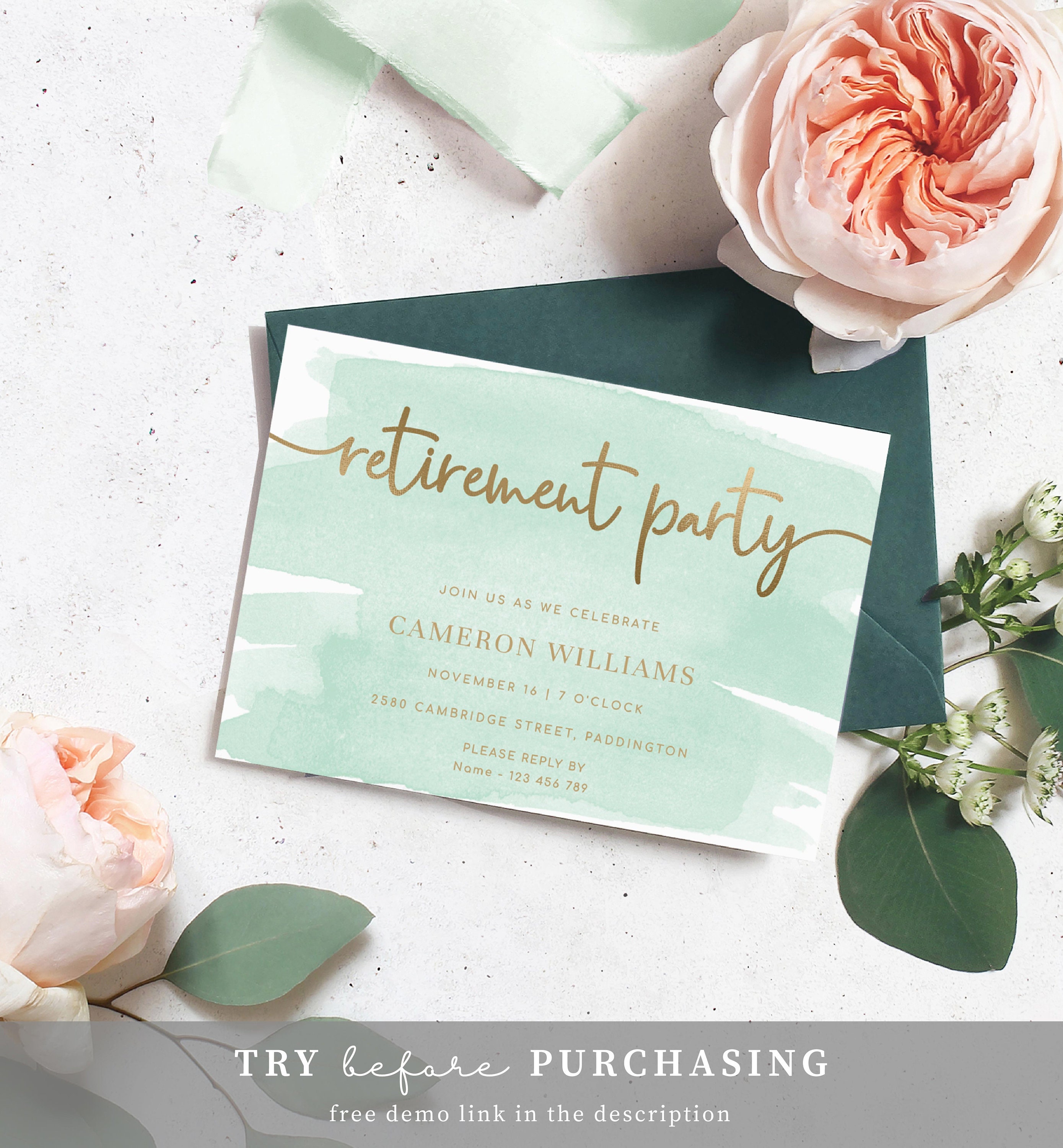 Male Retirement Invitations