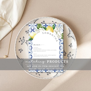 Mediterranean Lemonade Bar Sign, Blue Tile Menu (printable), the Med - Etsy