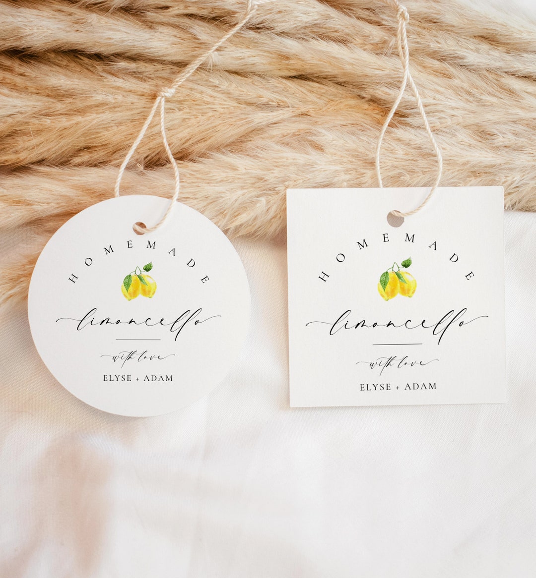 Homemade Limoncello Favor Tag Template, Minimalist Limoncello Bottle ...
