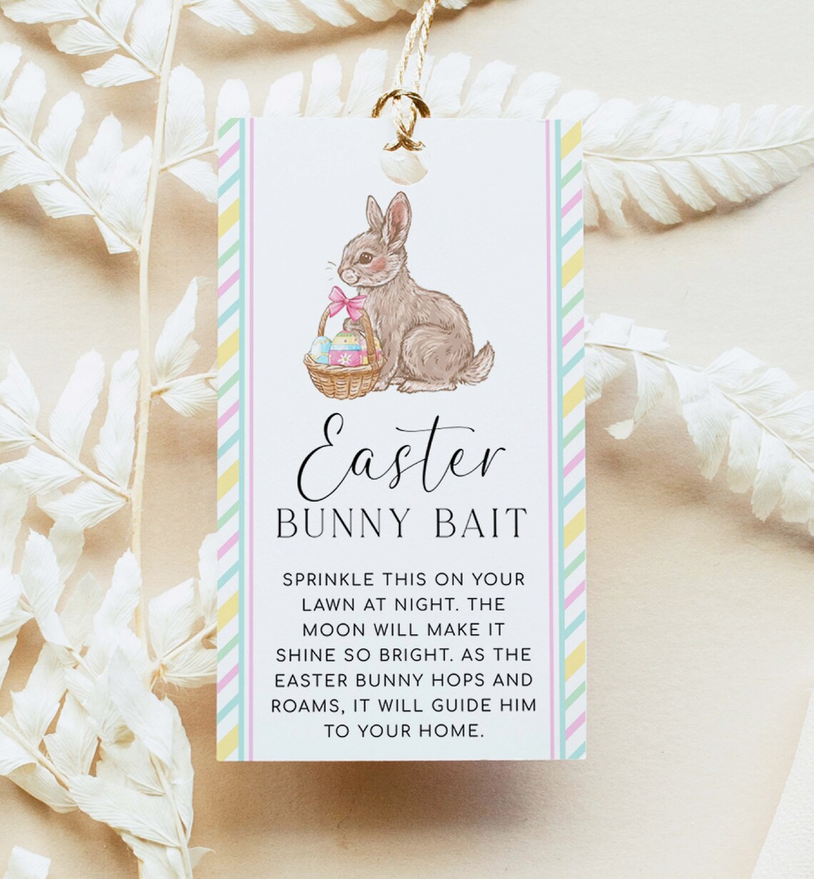 Printable Easter Bunny Bait Tag Template, Easter Basket Tag, Easter ...
