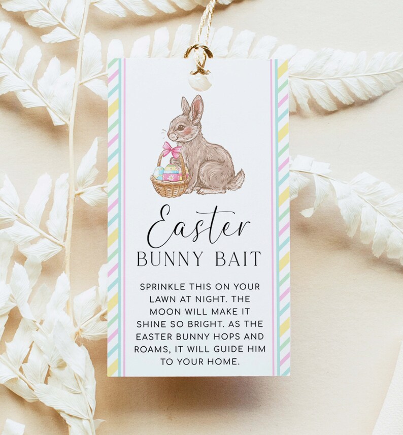 Printable Easter Bunny Bait Tag Template, Easter Basket Tag, Easter ...