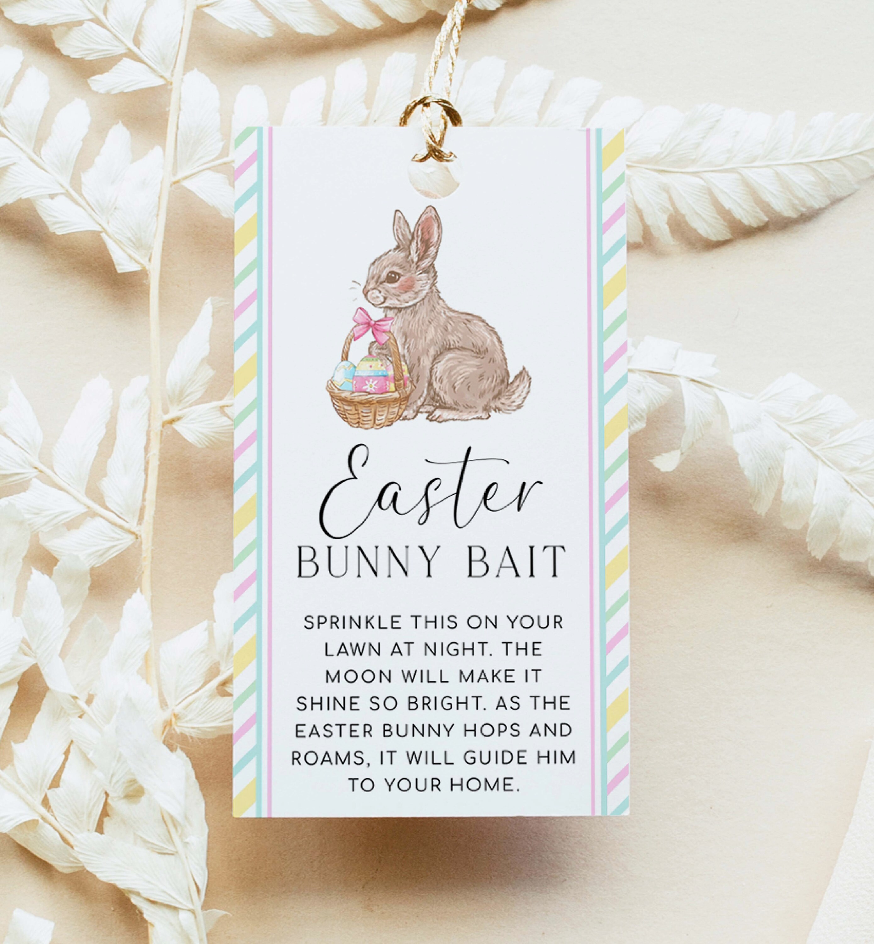 Printable Easter Bunny Bait Tag Template, Easter Basket Tag, Easter ...