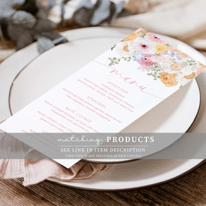 Floral Bridal Shower Menu and Games Booklet, Photo Game (digital ...
