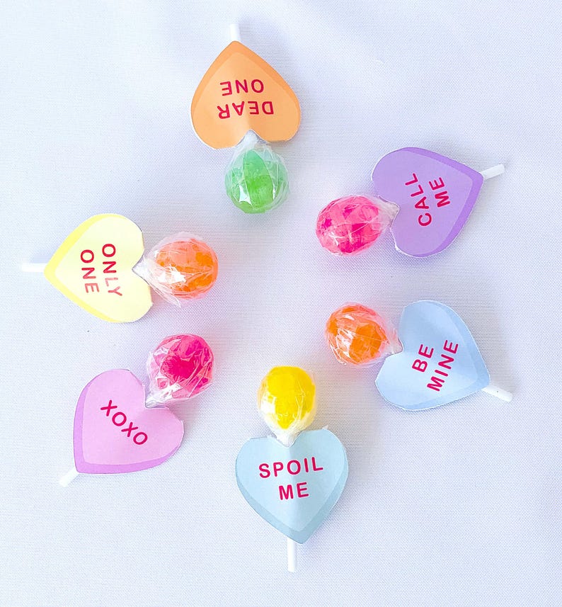 Printable Valentine's Day Lollipop Tags Template, Sweetheart Candy ...