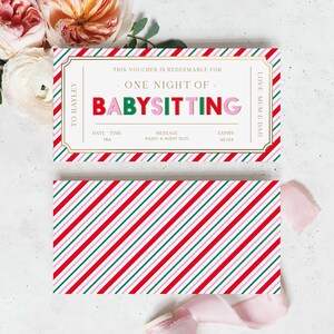 Babysitting Gift Voucher Template: Custom Childcare Coupon (digital ...