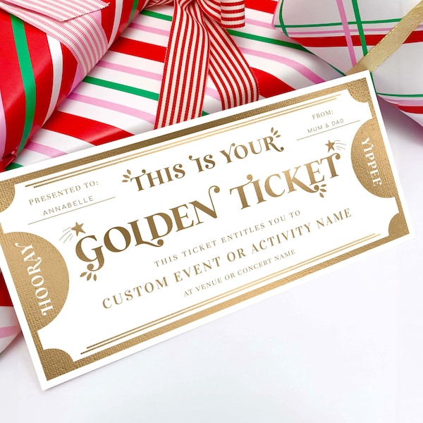 Golden Ticket Template - Etsy