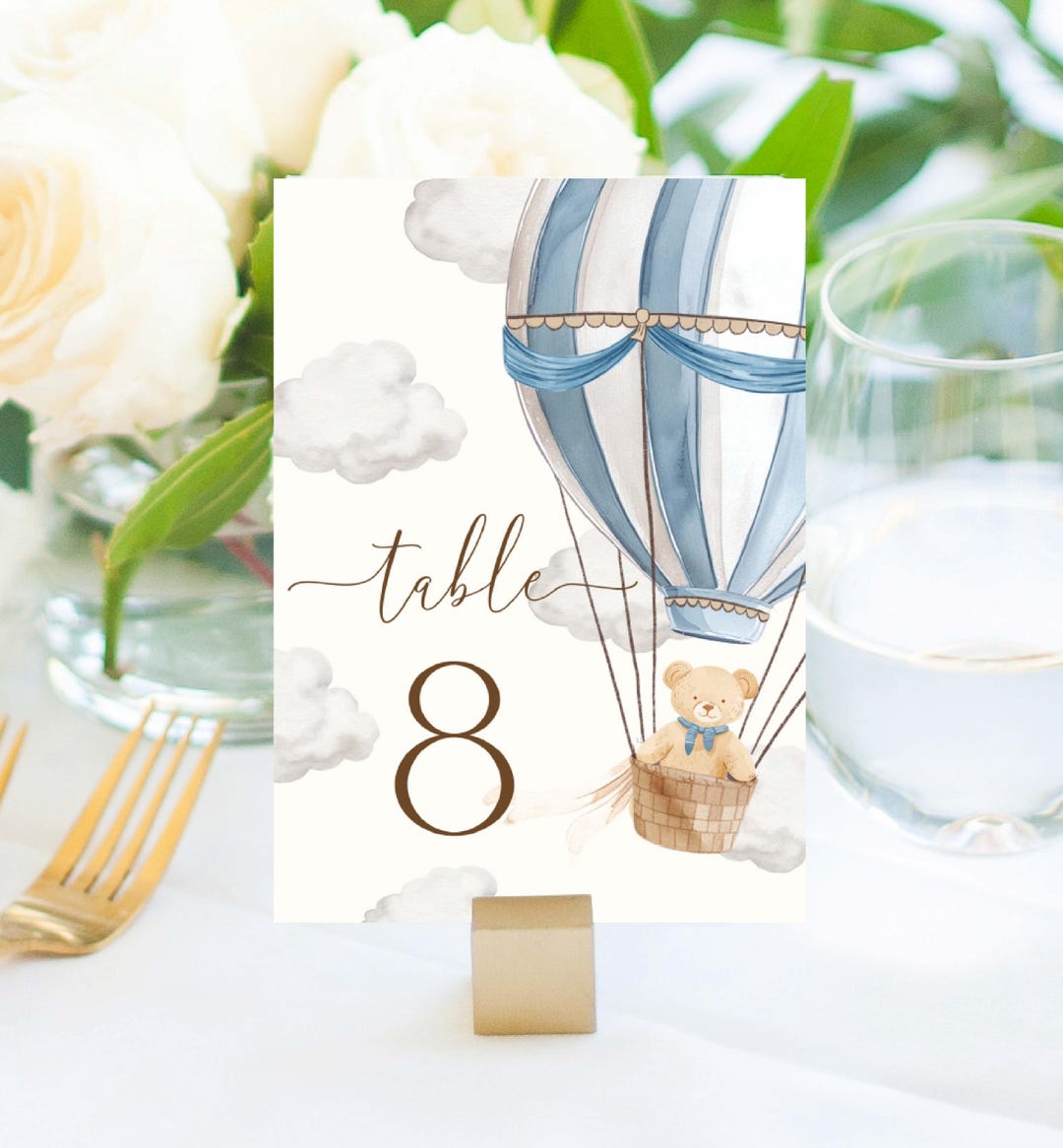 Printable Table Numbers, Bearly Wait Teddy Bear Baby Shower, Blue Hot ...