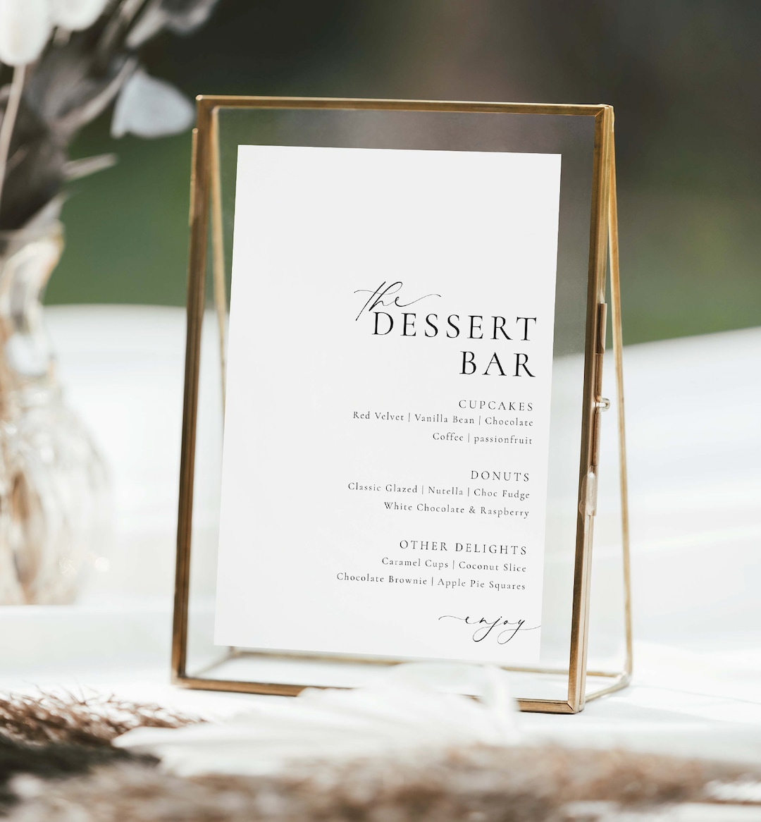 Printable Dessert Bar Sign, Minimalist Wedding Dessert Table Sign ...
