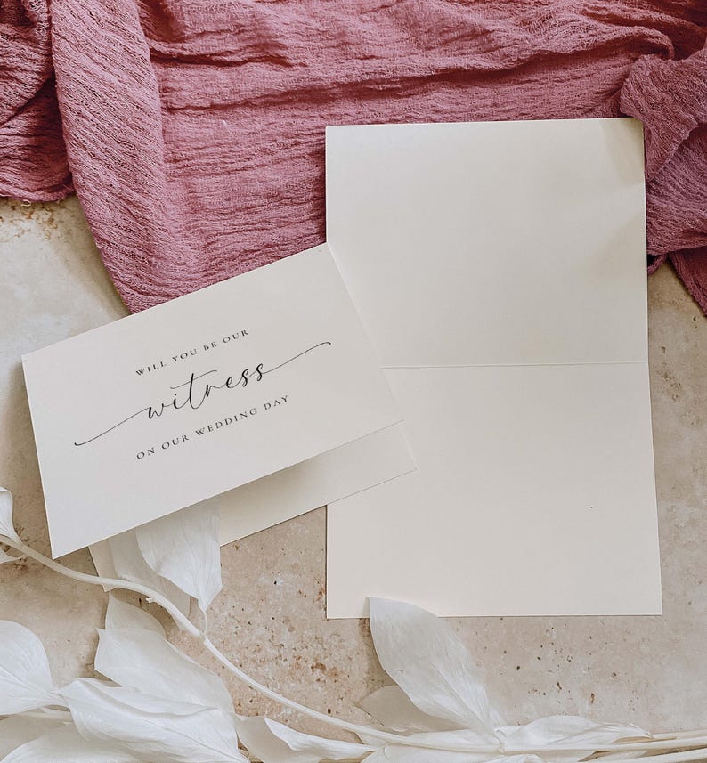 Printable Will You Be Our Witness Card, Minimalist Wedding (digital ...
