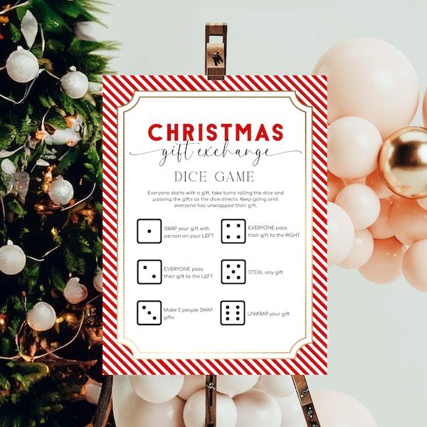 Secret Santa Dice Game - Etsy