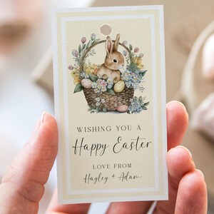 Printable Happy Easter Gift Tag Template, Easter Hunt Tag, Easter ...