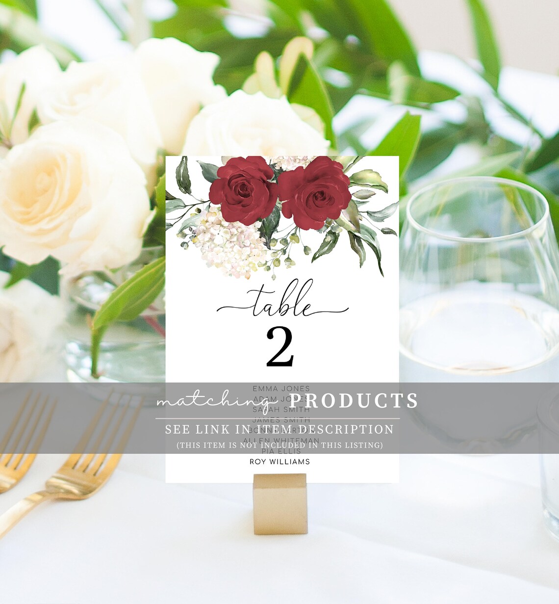 Printable Red Floral Wedding Program Template Editable - Etsy