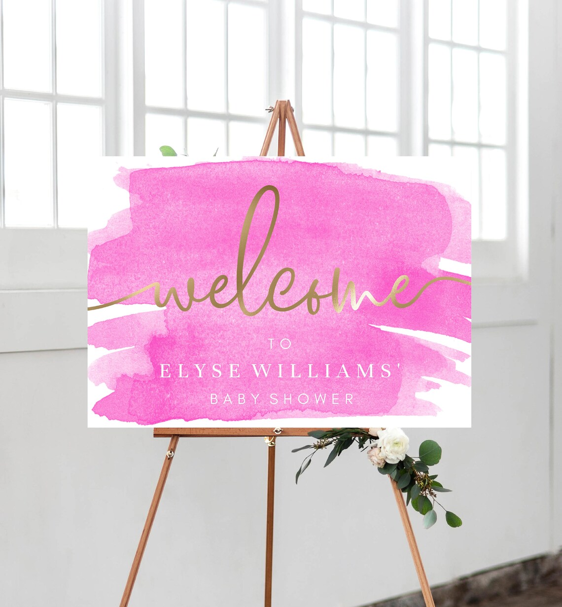 Hot Pink and Gold Welcome Sign Bridal Shower Welcome Sign | Etsy