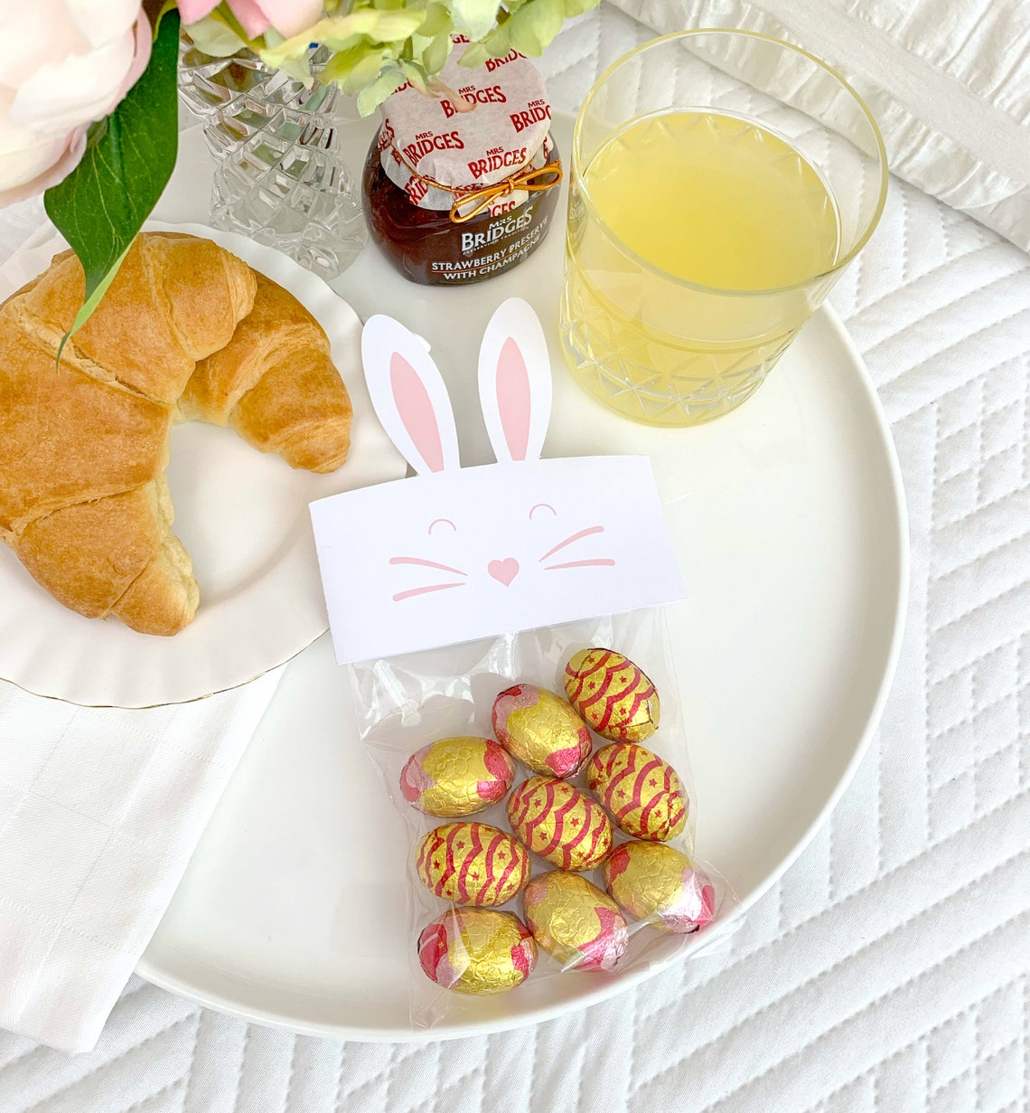Printable Easter Bunny Treat Bag Topper Template, Easter Egg Gift Bag ...