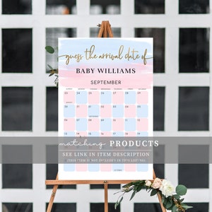 Printable Who's Watching Baby Sign Template, Pink Blue Watercolour Gold ...