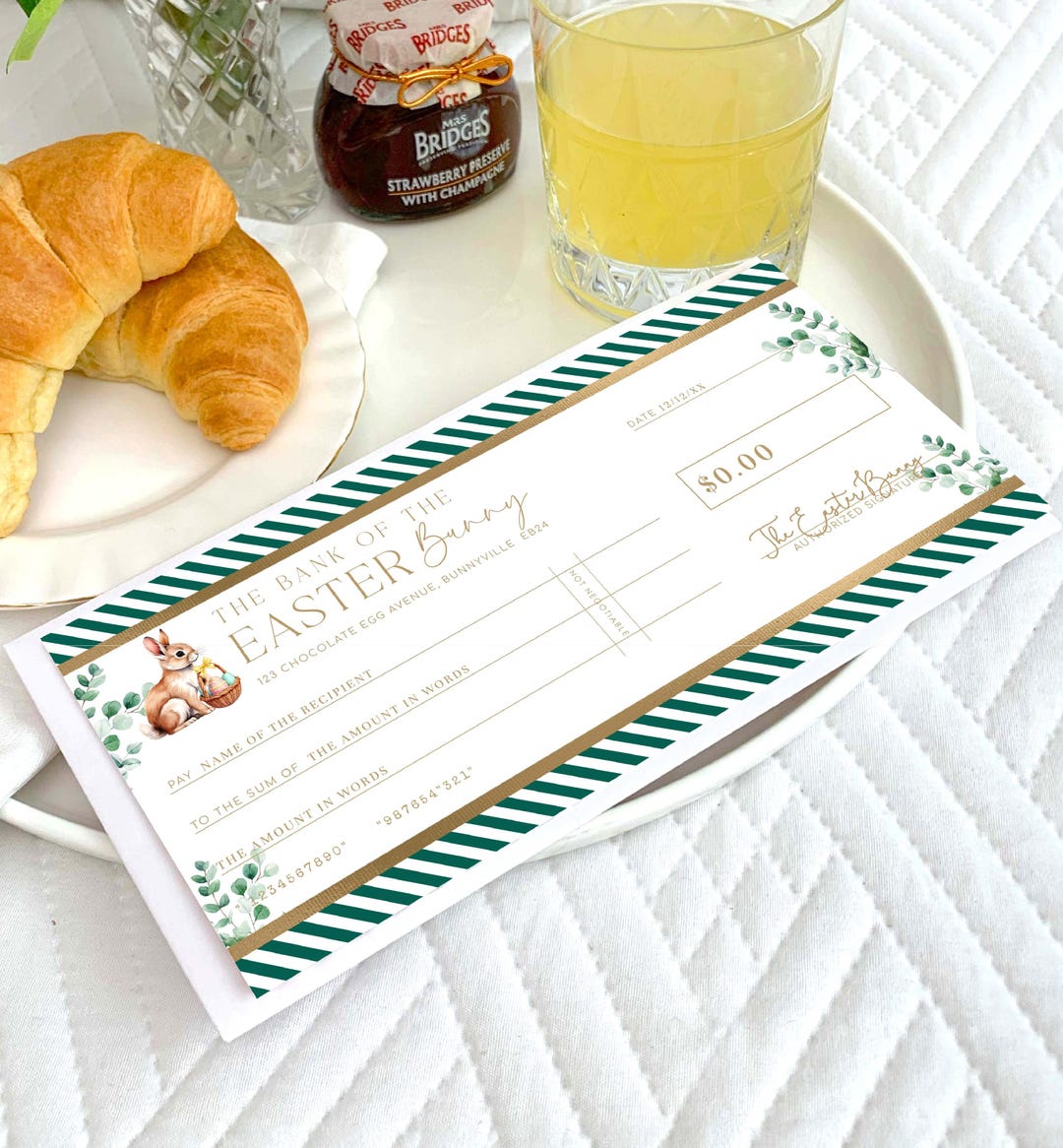Easter Cheque Template, Fake Bank Cheque Gift Voucher, Custom Printable ...