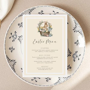 Printable Easter Menu Template, Easter Brunch Menu, Easter Lunch Menu ...