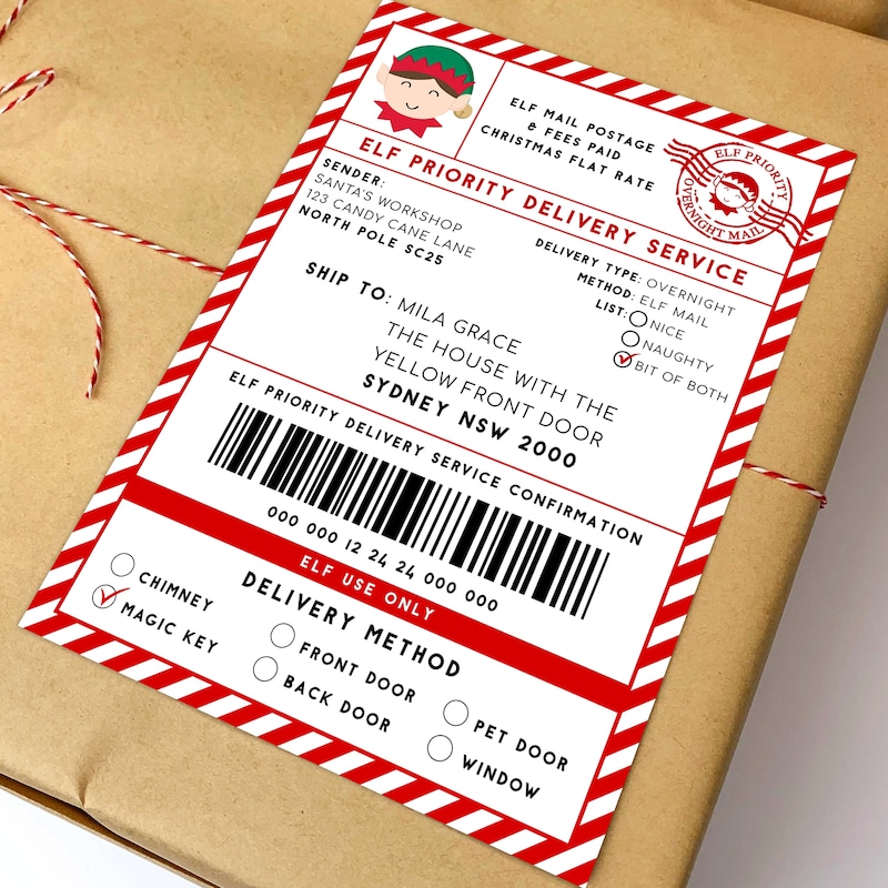 Elf on Shelf Mail Label - Etsy