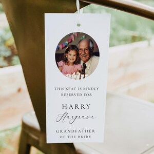 Printable Reserved Seat Tag, Family Photo Reserved for Seating Tag ...