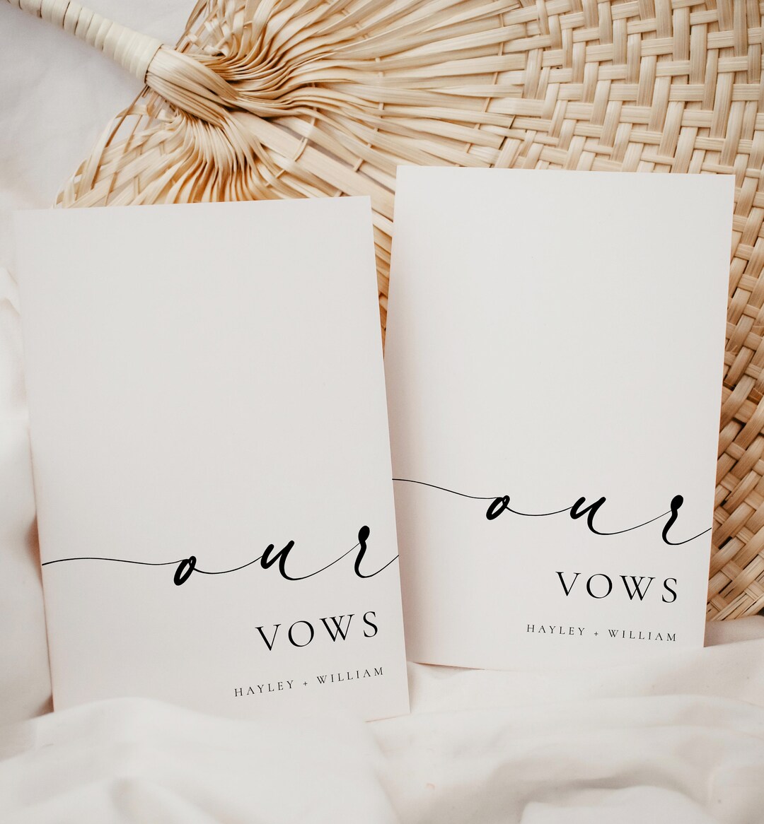 Printable Our Vows Book Template, Gender Neutral Wedding Vow Books ...