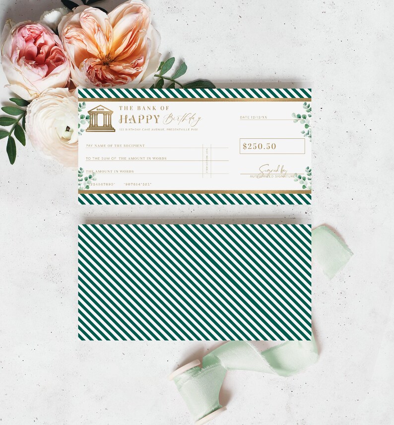 Birthday Cheque Template Fake Bank Cheque Gift Voucher - Etsy Australia