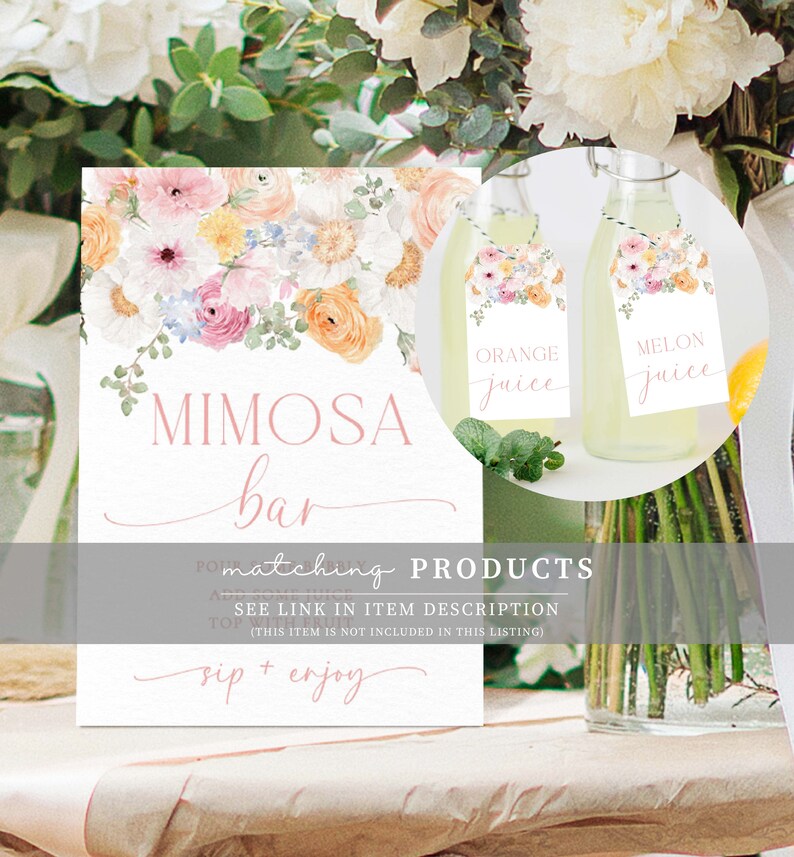 Menù e libretto di giochi per baby shower floreale, modello stampabile ...