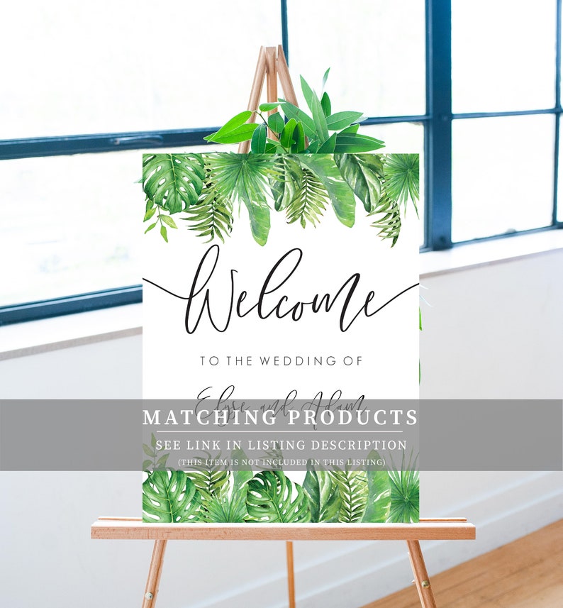 Editable Printable Greenery Wedding Custom Text Sign - Etsy