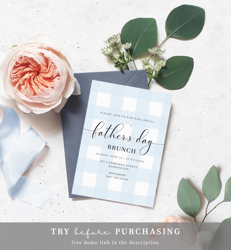 Father's Day Brunch Invitation Family Brunch Party - Etsy