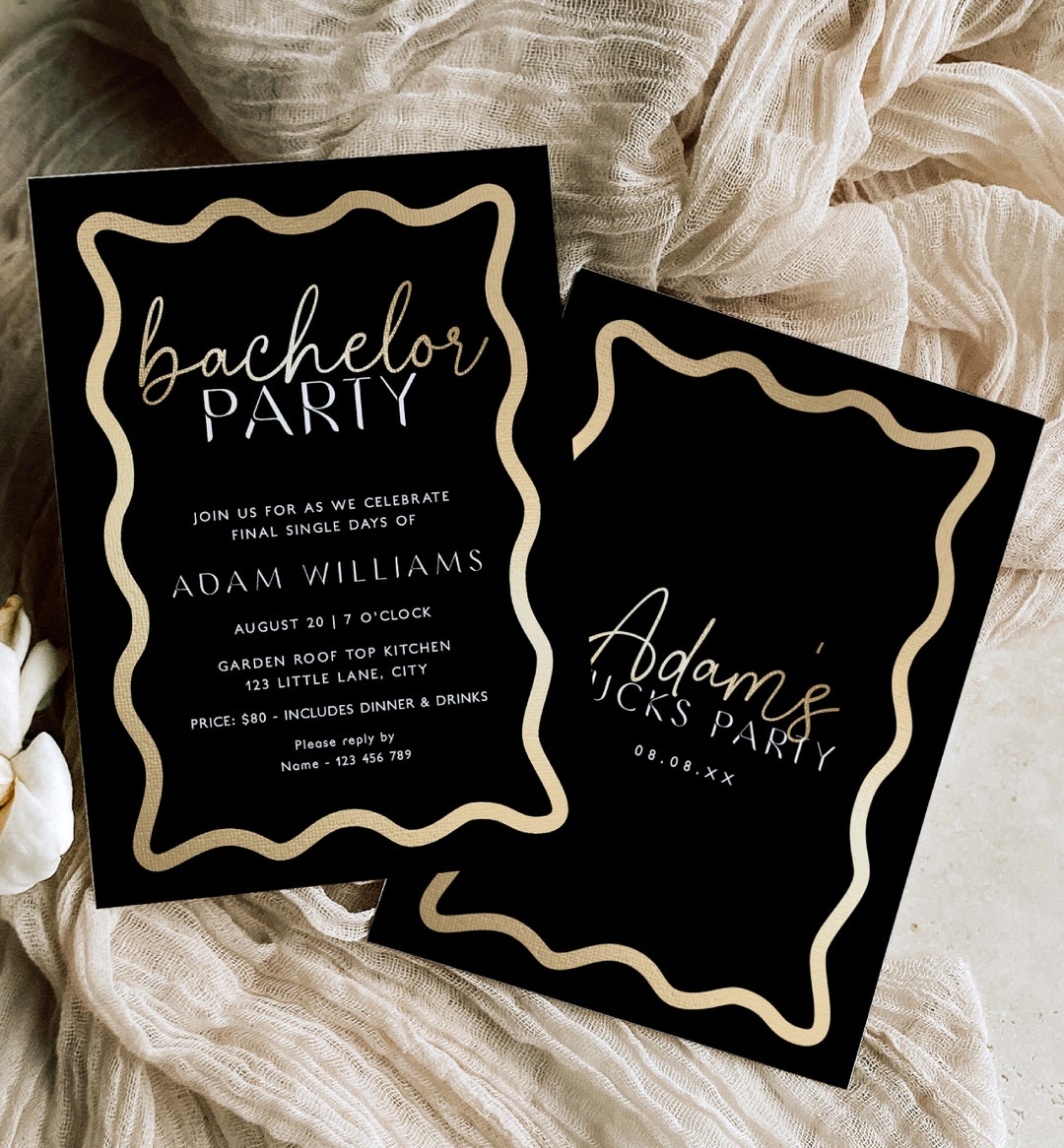 Printable Bachelor Party Invitation Template, Bucks Party Evite, Wave ...