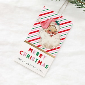 Printable Christmas Gift Tag, Secret Santa Gift Label, Christmas Gift ...