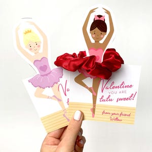 Printable Valentine's Day Scrunchie Tag Template, Ballerina Valentine's ...