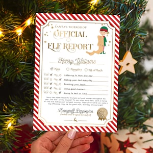 Printable Elf Report Card Template, North Pole Elf Mail Report Letter ...