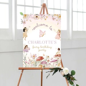Printable Fairy Party Welcome Sign, Printable Fairy Garden Girl's First ...