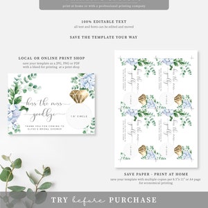 Blue Hydrangea Bridal Shower Favors Lip Balm, Kiss the Miss Goodbye ...