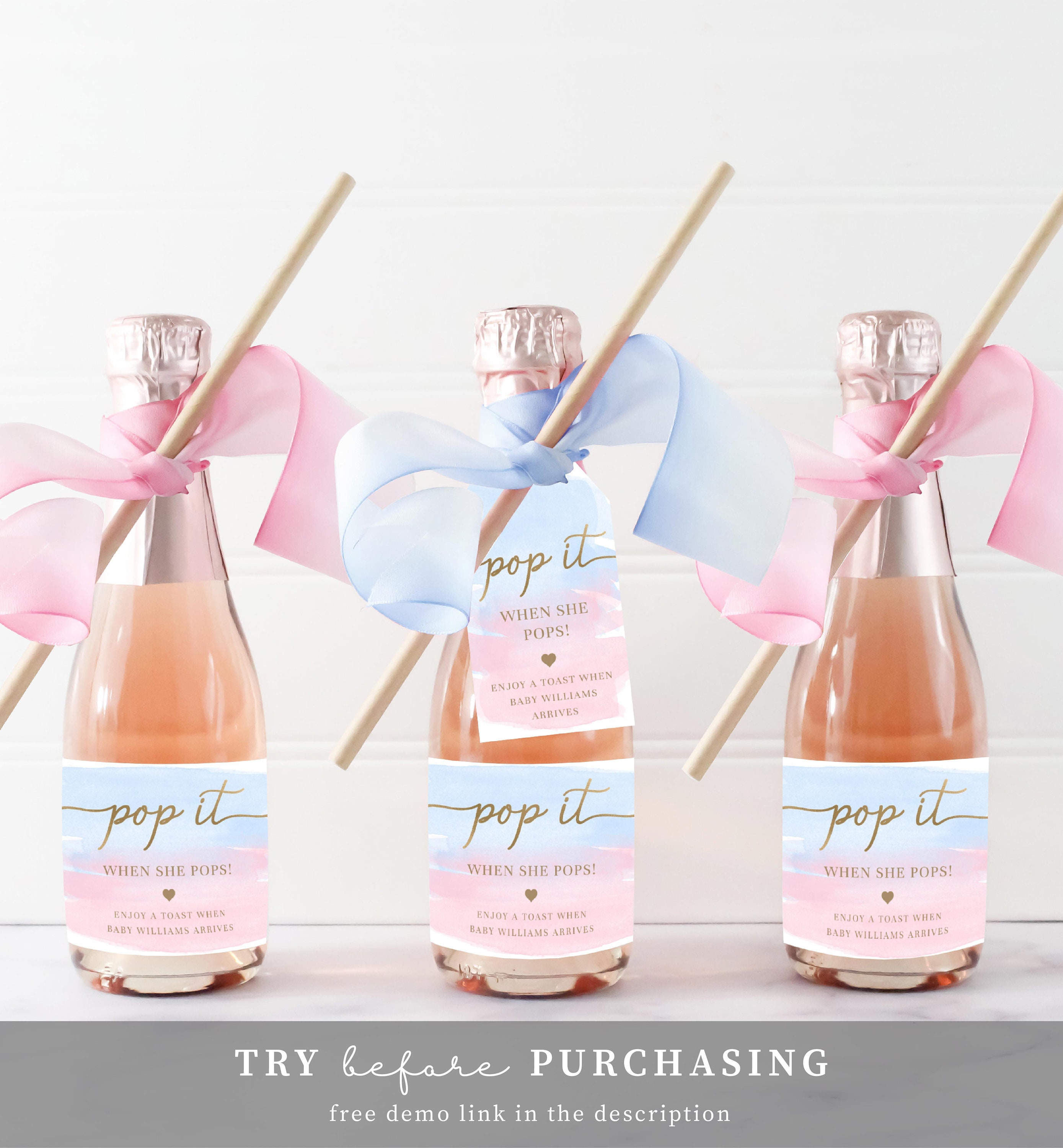 Pop It When She Pops Favor Tag and Label Gender Reveal Baby - Etsy ...