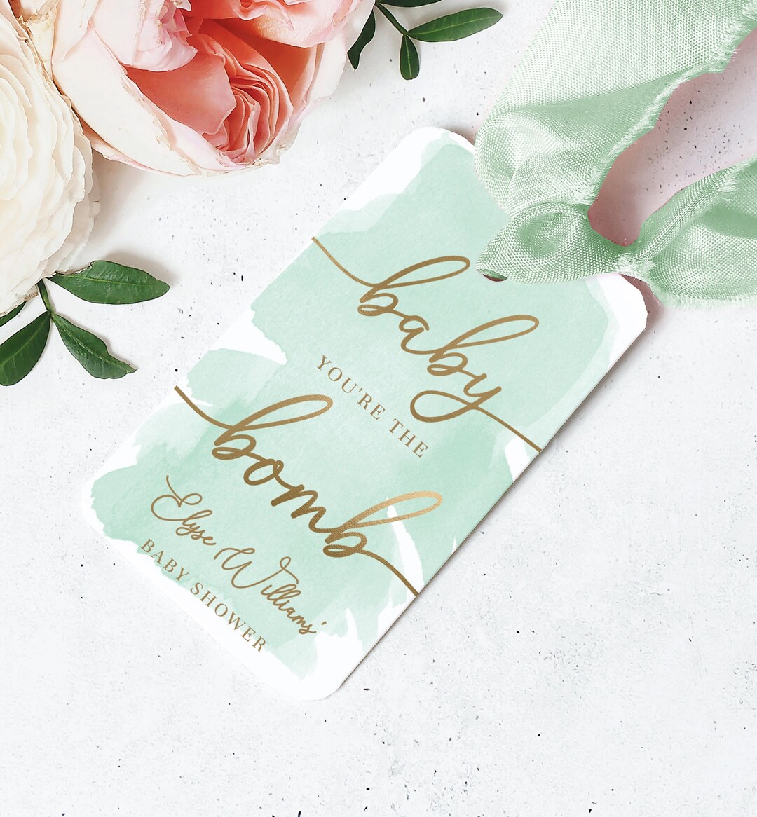 Baby You're the Bomb Bath Bomb Favor Tag, Gender Neutral Baby Shower ...